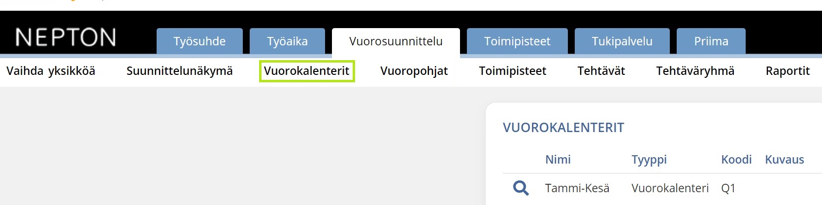 Creating a work schedule – Nepton Support