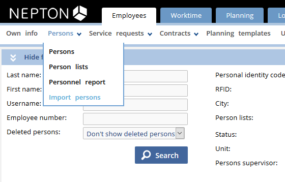 Manual person import – Nepton Support