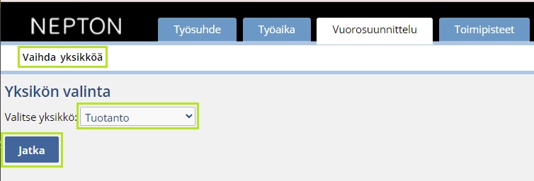 Creating a work schedule – Nepton Support