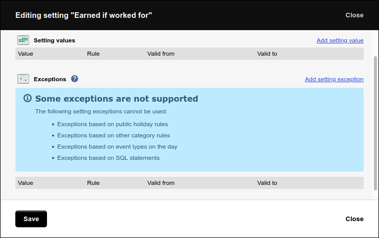 Configure exceptions to settings – Nepton Support