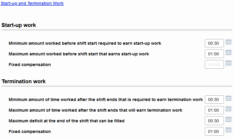 Start-up and Termination work compensations – Nepton