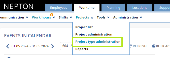 Project types – Nepton Support