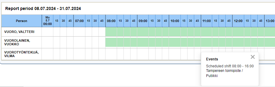 Viewing planned shifts – Nepton Support