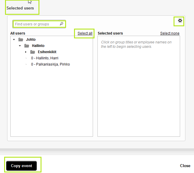 Copy event – Nepton Support