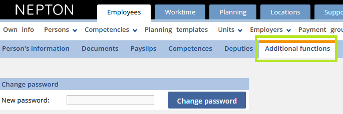 Setting a new password for another user by admin – Nepton Support
