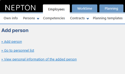 Add person – Nepton Support