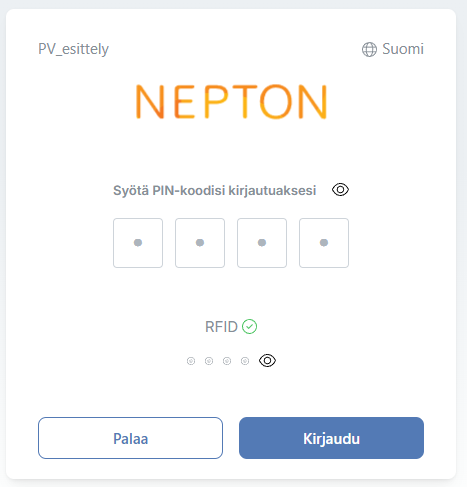 Kirjautuminen palveluun – Nepton Support