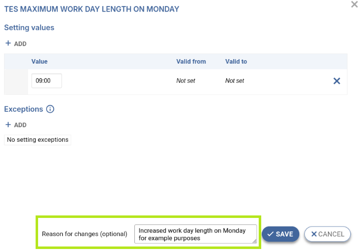 Settings history log – Nepton Support