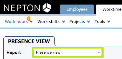 Presence view (Roll-call) – Nepton Support