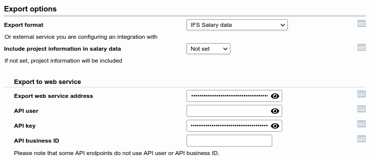 IFS work hours export – Nepton Support